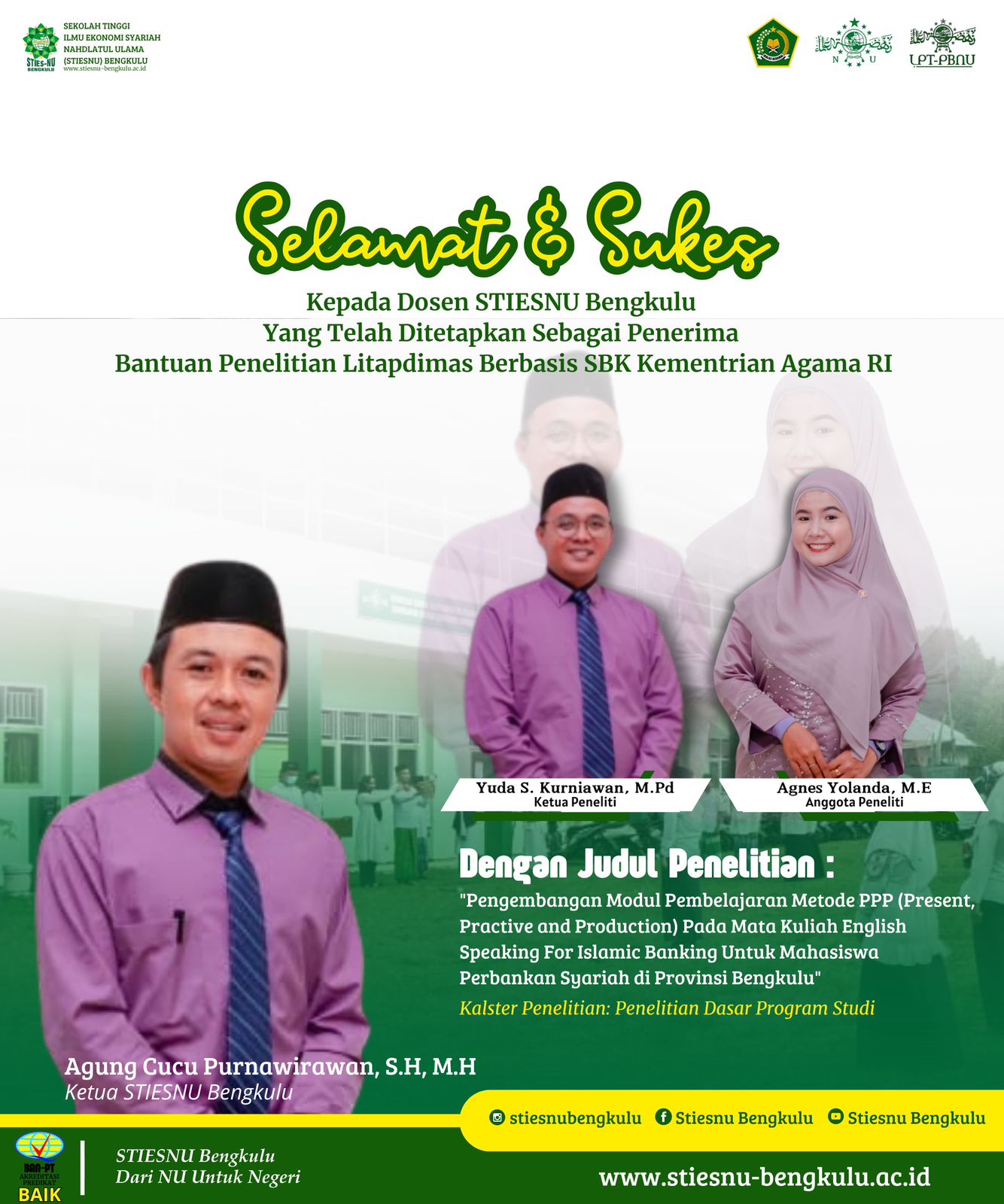 Tim Peneliti STIESNU Bengkulu Terima Bantuan Pendanaan Litapdimas ...